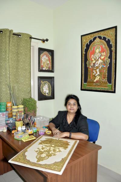 Chitra Ramesh - Tanjore Painting Teacher in Victoria Layout, Bangalore